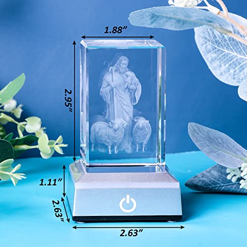 Snapklik.com : YWHL 3D Crystal Good Shepherd Jesus