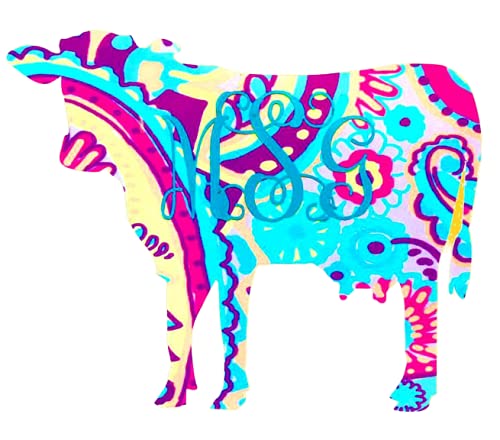 Amazon.com: Cow Monogram Decal - Cow Sticker - Cow Decal - Farm, Ranch ...