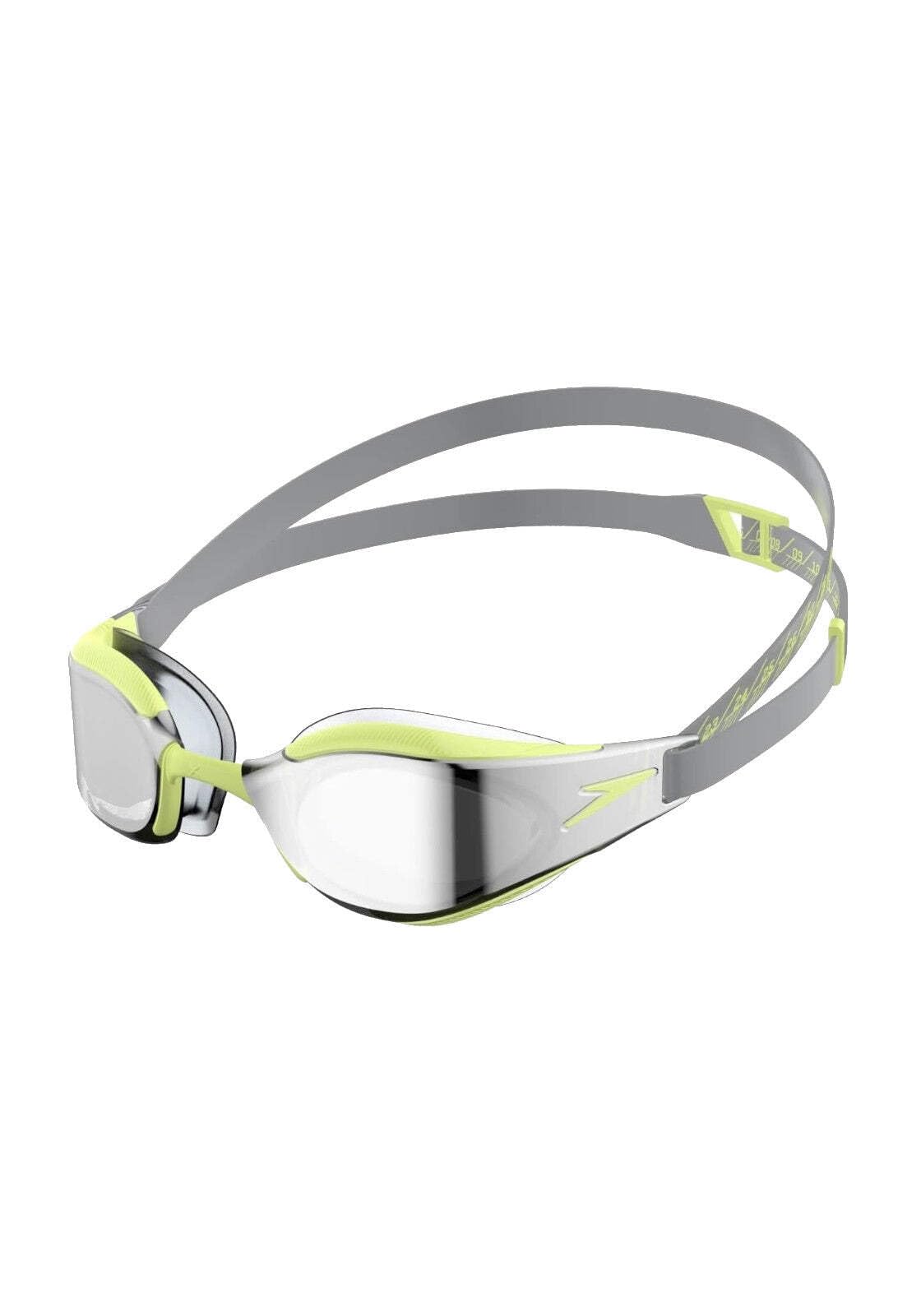 Speedo Fastskin Hyper Elite Mirror Goggles - Grey/Green/Chrome - Adult ...