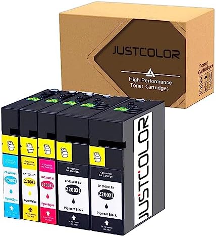 Amazon.com: JUSTCOLOR 2200xl High Yield Pigment Ink Cartridge ...