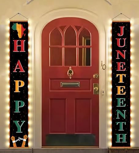 Amazon.com: Aovaely LED Juneteenth Banner Decorations, Light Up Happy ...