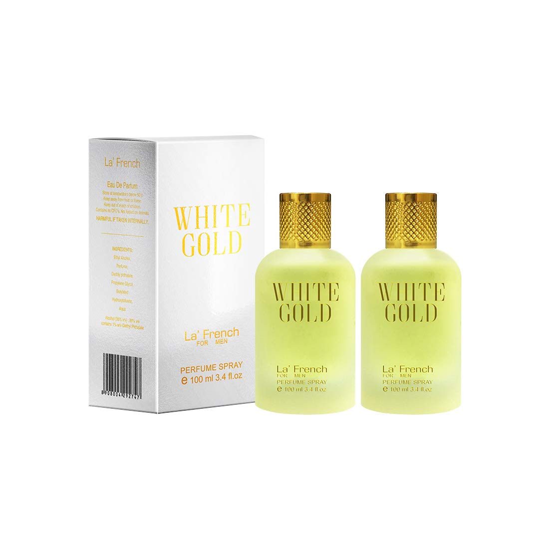 Buy LA' French White Gold Liquid Perfume Combo Lotion For Men | 100Ml ...