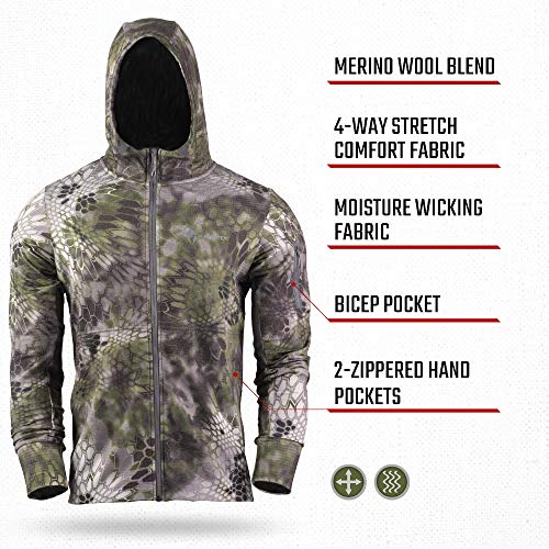 Buy Kryptek Men’s Full Zip Arma Hoodie, Stealthy Camo, Moisture Wicking ...