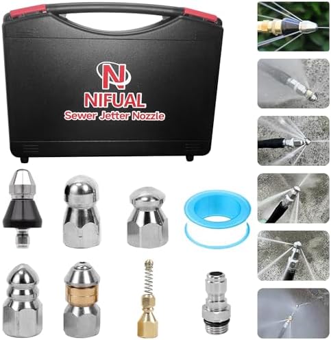 Amazon.com : Jetter Heads Kit, Rotating Button Drain Cleaning Nozzle ...