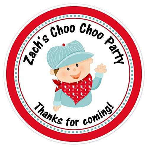 Amazon.com: Train Birthday Labels, Engineer Birthday Stickers, Choo ...