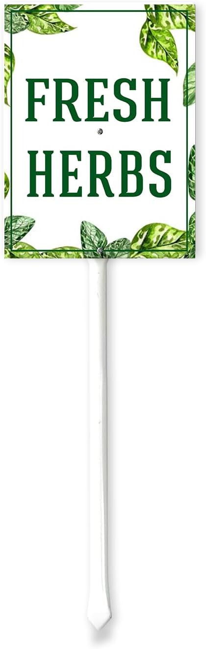 Amazon.com : Houseuse Fresh Herbs Sign With Stake Vegetable Garden Sign ...