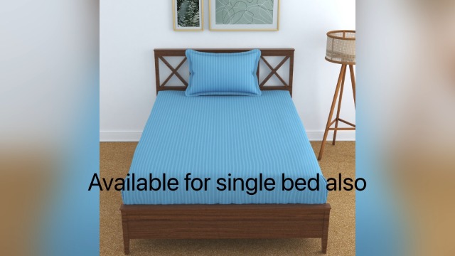 Watch Elastic Fitted Satin Bad Sheet Blue on Amazon Live