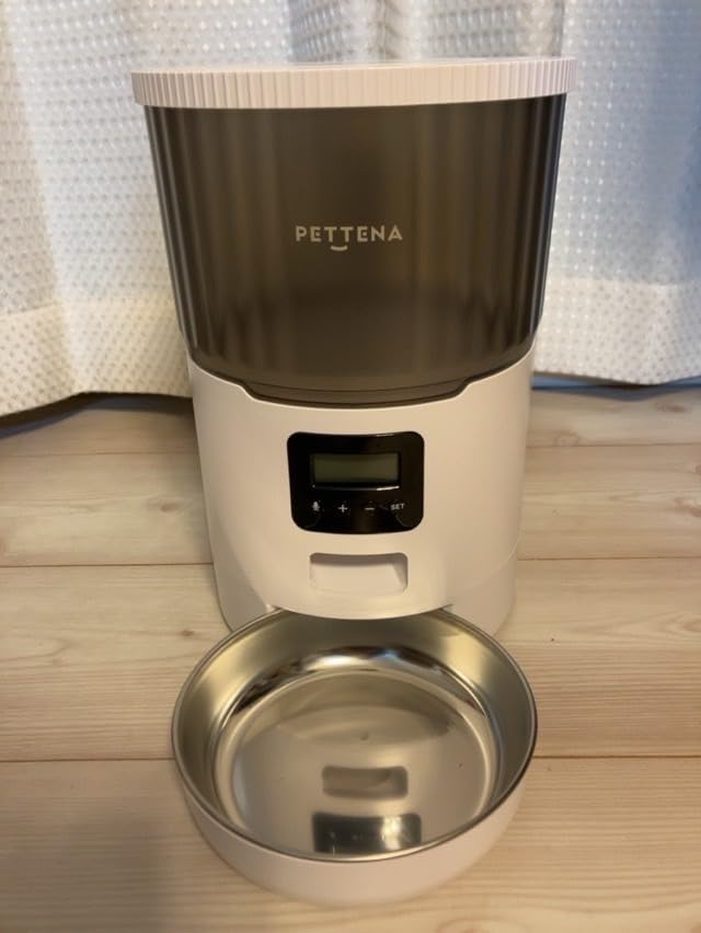 Amazon | PETTENA 自動給餌器 タイマー機能 音声録音 4L 2WAY給電 定時定量 1日6食 自動餌やり器 餌詰まり防止機能付き ステンレス製ボウル 水洗い可能 猫 中小型犬用 ...