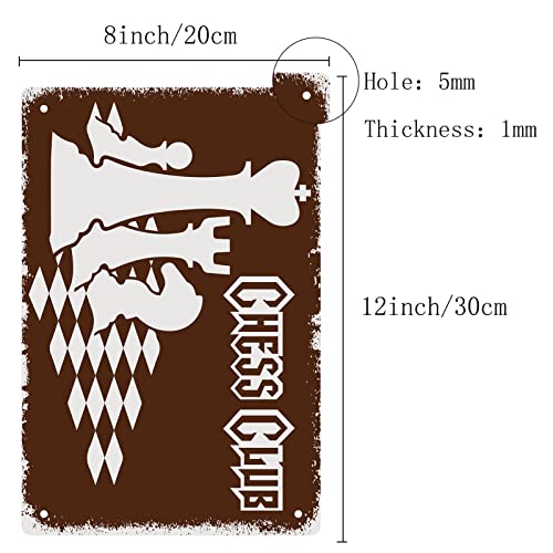 CREATCABIN Chess Club Tin Signs Metal Vintage Sign Wall Art Decor ...