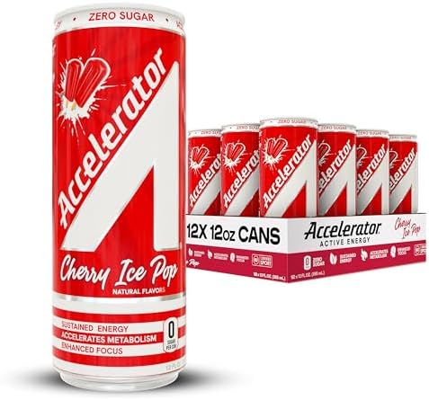 Amazon.com: Accelerator Active Energy Drink, Cherry Ice Pop, 12 Fl Oz ...