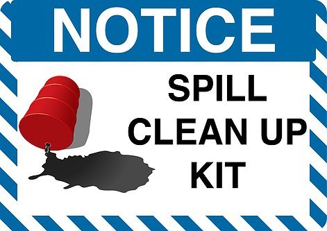 Graphical Warehouse Notice Spill Clean Up Kit Floor Sign-12: Amazon.com ...