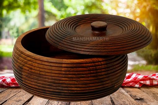 Buy Manshamart Wooden Chapati Box/Wooden Casserole/Wooden Hotpot Roti ...