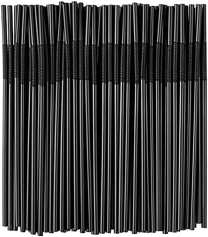 Amazon.com: Jumbo Flexible Smoothie Plastic Straws, 100 Pcs Assorted ...