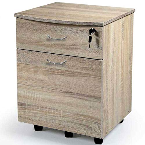 Argonauta Chest of Desk Home Office MDF Wood with 2 Drawers and 5 ...
