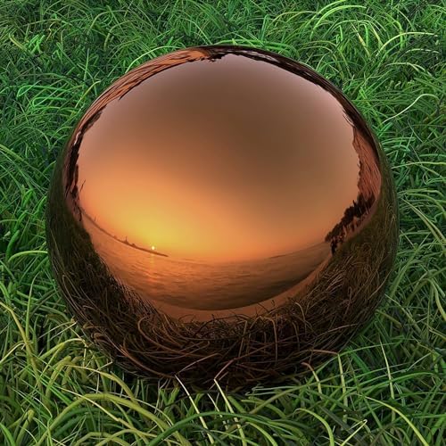 Amazon.com : Lulu Decor, Dark Copper Stainless Steel Gazing Mirror Ball ...