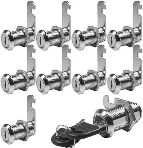 KEJJNYER 10 Pack Cabinet Cam Locks Set Keyed Alike 1-1/8in Cabinet Cam ...