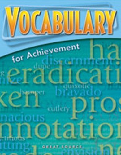 Great Source Vocabulary for Achievement: Student Workbook Grade 9 ...