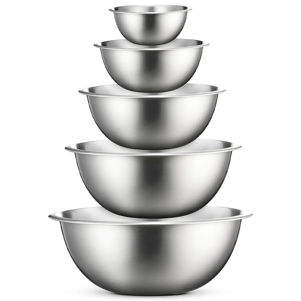 VOICEPTT - Juego de Tazones para Mezclar de 5 Piezas, Bowls de Acero ...