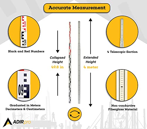 Snapklik.com : 4-Meter Fiberglass Grade Rod Metric, 4-Section ...