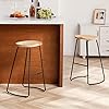 Amazon.com: HeuGah Bar Stools, Solid Wood Barstools Set of 2, 30" Bar ...