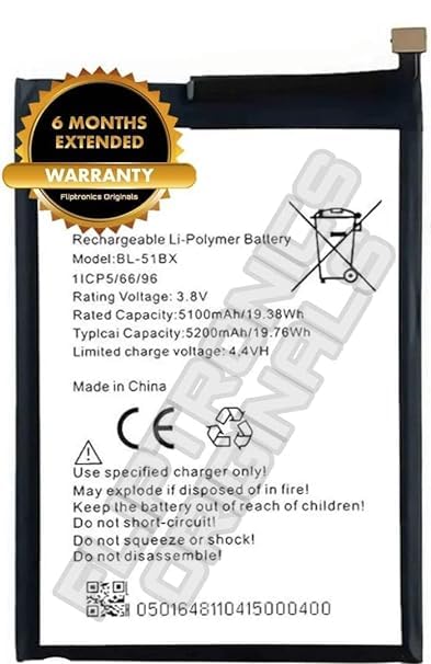 FLIPTRONICS ORIGINALS™ BL-51BX Battery for Infinix Note 8 X692 / Note ...