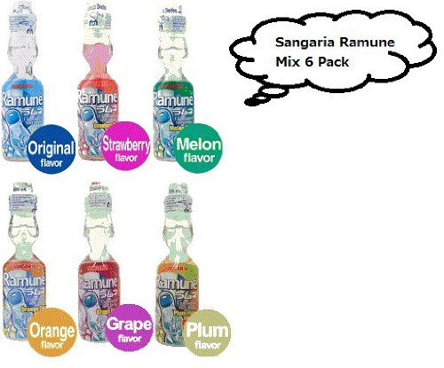 Amazon.com : Ramune Mix Flavor 6 Pack - 6.76FL.OZ.(200ml) : Soda Soft ...