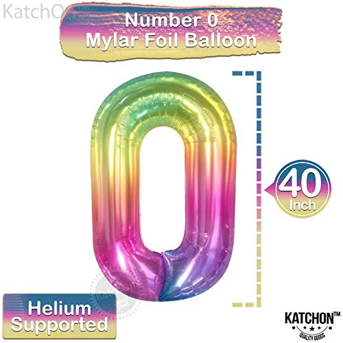 Snapklik.com : Giant Rainbow Number 0 Balloons - 40 Inch Rainbow ...