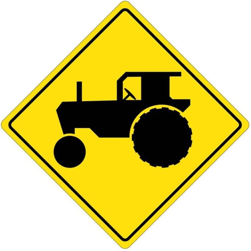 Amazon.com: ArtEdge Tractor Crossing Sign Poster, Laminated Print, 12 x ...