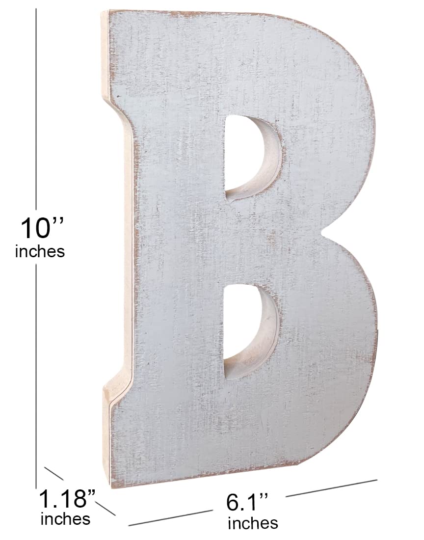 Snapklik.com : ABELOTS Large Wood Letter Distressed White Wash Alphabet ...
