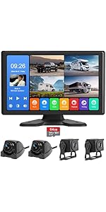 Amazon.com: 4 Channel Backup Camera System,Touchable 10.26 inch Monitor ...