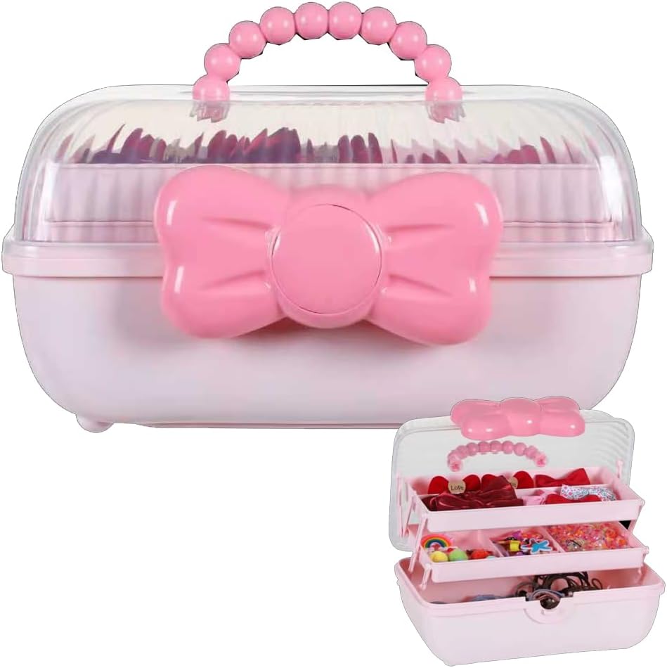 Amazon.com: m0p6uh6k Cute Girls Hair Accessories Storage Box, Plastic ...