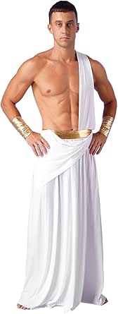 Amazon.com: zdhoor Men Greek Ancient Costume Roman God Toga Robe ...