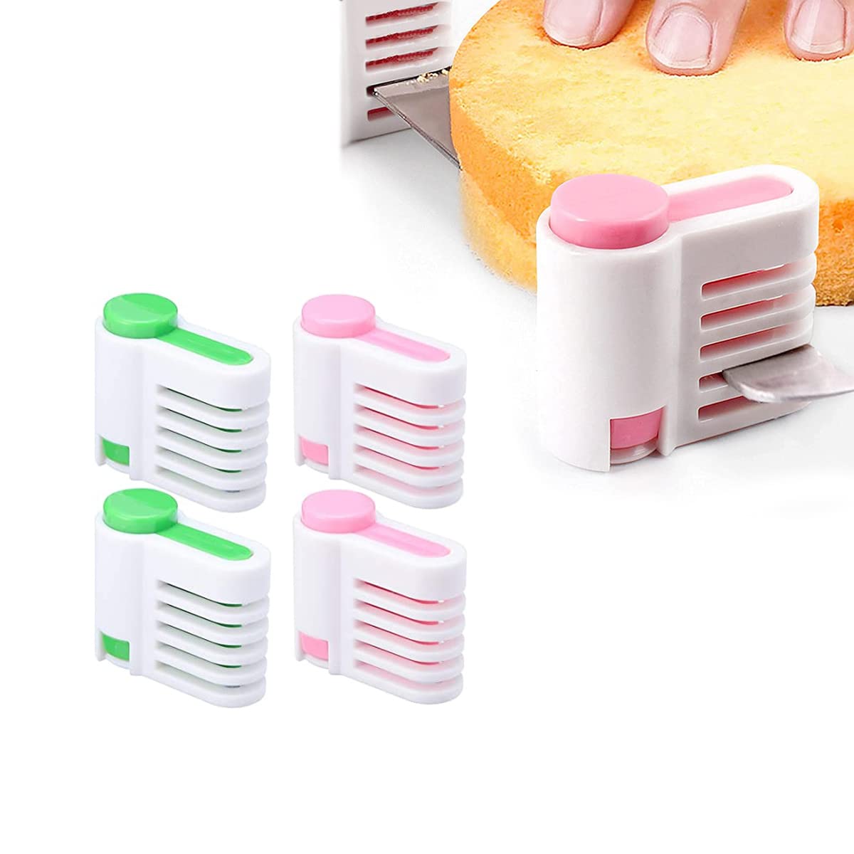 Buy ELECDON Cake Slicer, 4 Pcs Adjustable 5 Cake Layers Leveller Cutter ...