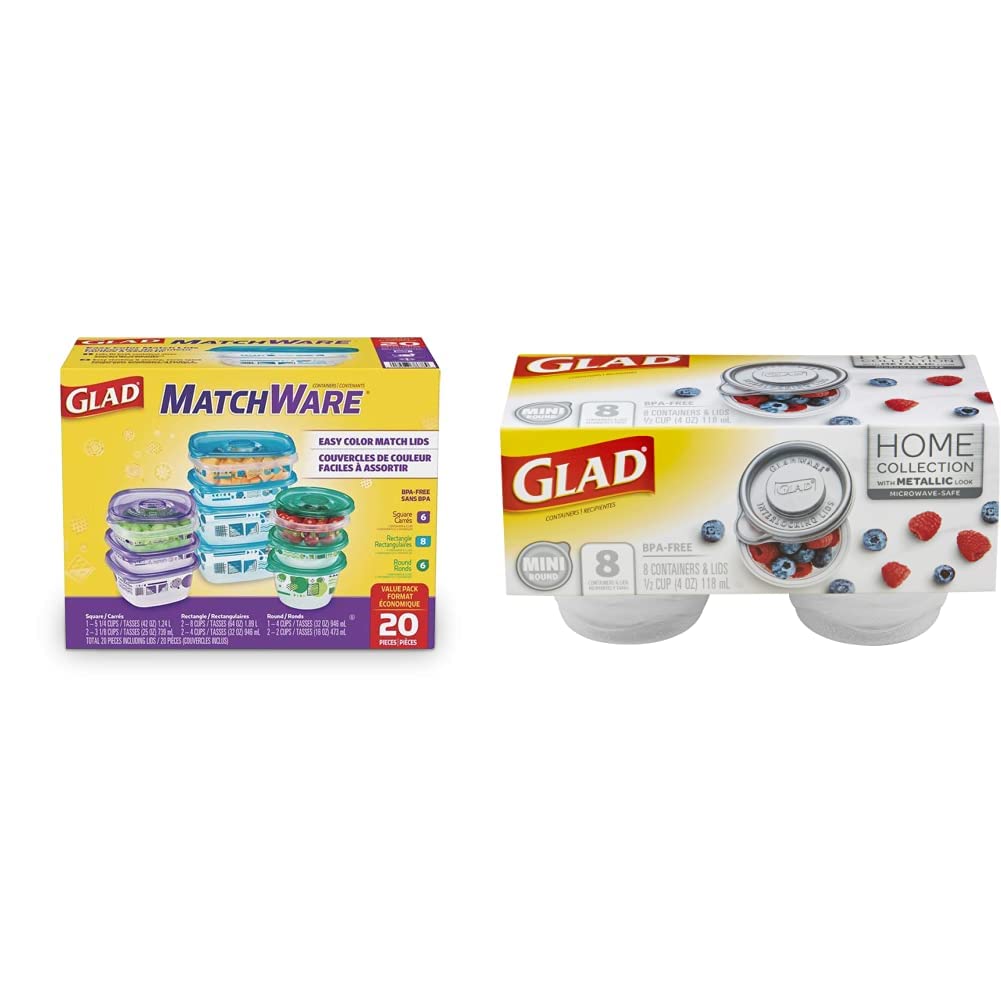 Amazon.com - GladWare Matchware Food Storage Containers, 20 pc Value ...