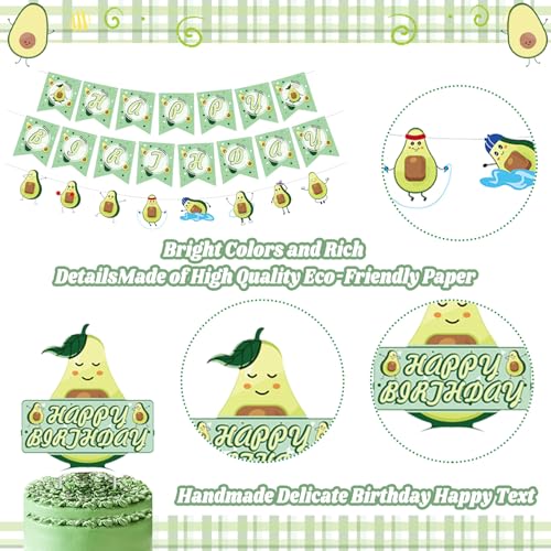 Buy Spring Avocado Birthday Decorations, Avocado Themed Party Supplies ...