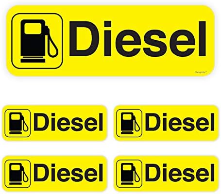 Pack of 5 Diesel Sticker for Fuel Cap Self Adhesive (64 x 22 mm ...