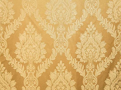 Amazon.com: 56" Wide Gold Drapery Upholstery Jacquard Damask Fabric ...