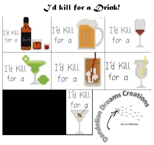 Amazon.com: I'd Kill for a Drink! Counted Cross Stitch Pattern eBook ...