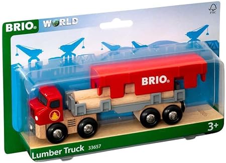 Amazon.com: BRIO World 33657 - Lumber Truck | 6-Piece Wooden Toy Train ...