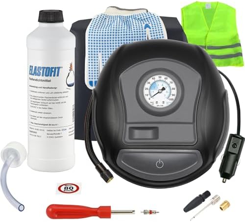 ELASTOFIT Reifenpannenset Compact für alle PKW 12V Kompressor ...