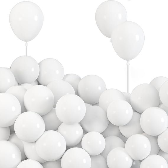 Amazon.com: LovesTown 90PCS Small White Matte Balloons, Latex Party ...
