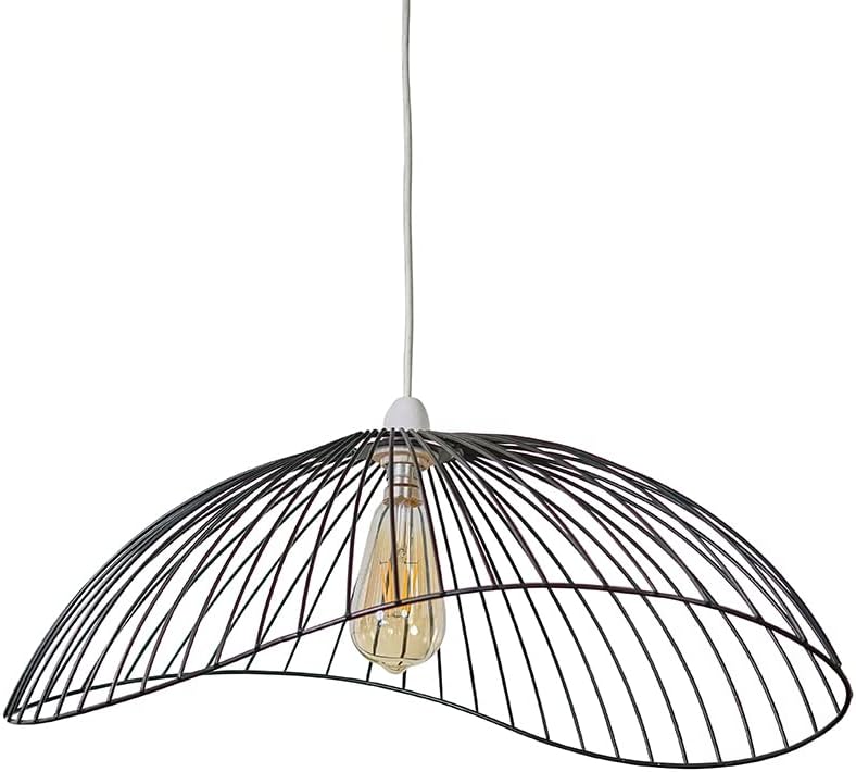MiniSun | Modern Black Metal Wire Design Shaped Light Pendant Shade ...