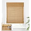 Amazon.com: LazBlinds No Tools No Drill Bamboo Roller Shades, Custom ...