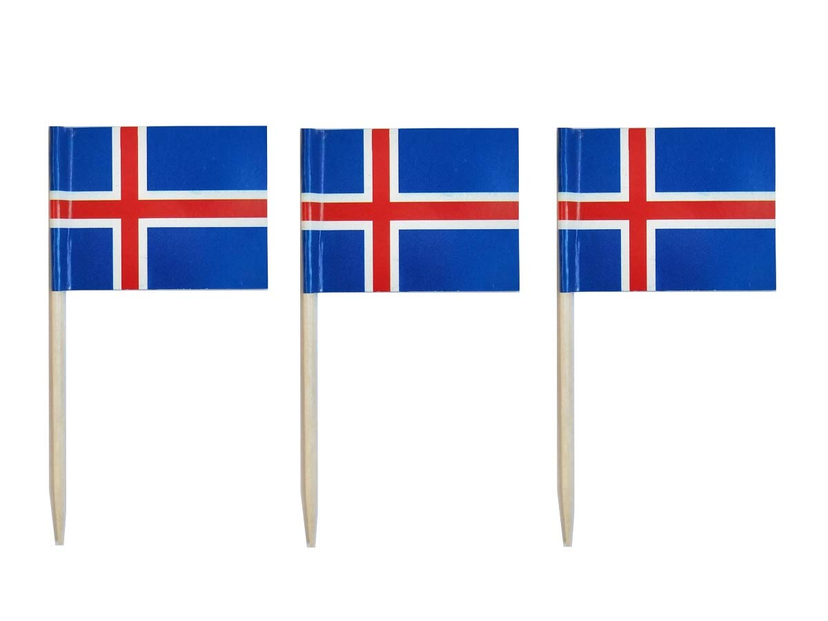Snapklik.com : CYPS 100 Pcs Iceland Flag Icelanders Toothpick Flags ...