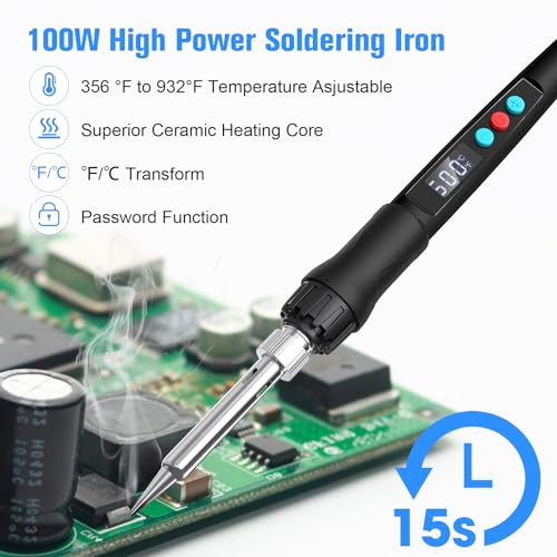 Snapklik.com : Soldering Iron Kit,100W LED Digital Solder Iron ...