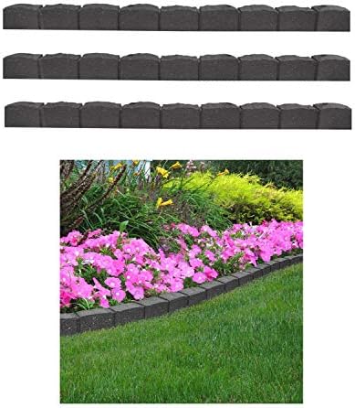Nicoman Roman Castle Stone Garden Border 4-ft Rubber Landscape Edging ...