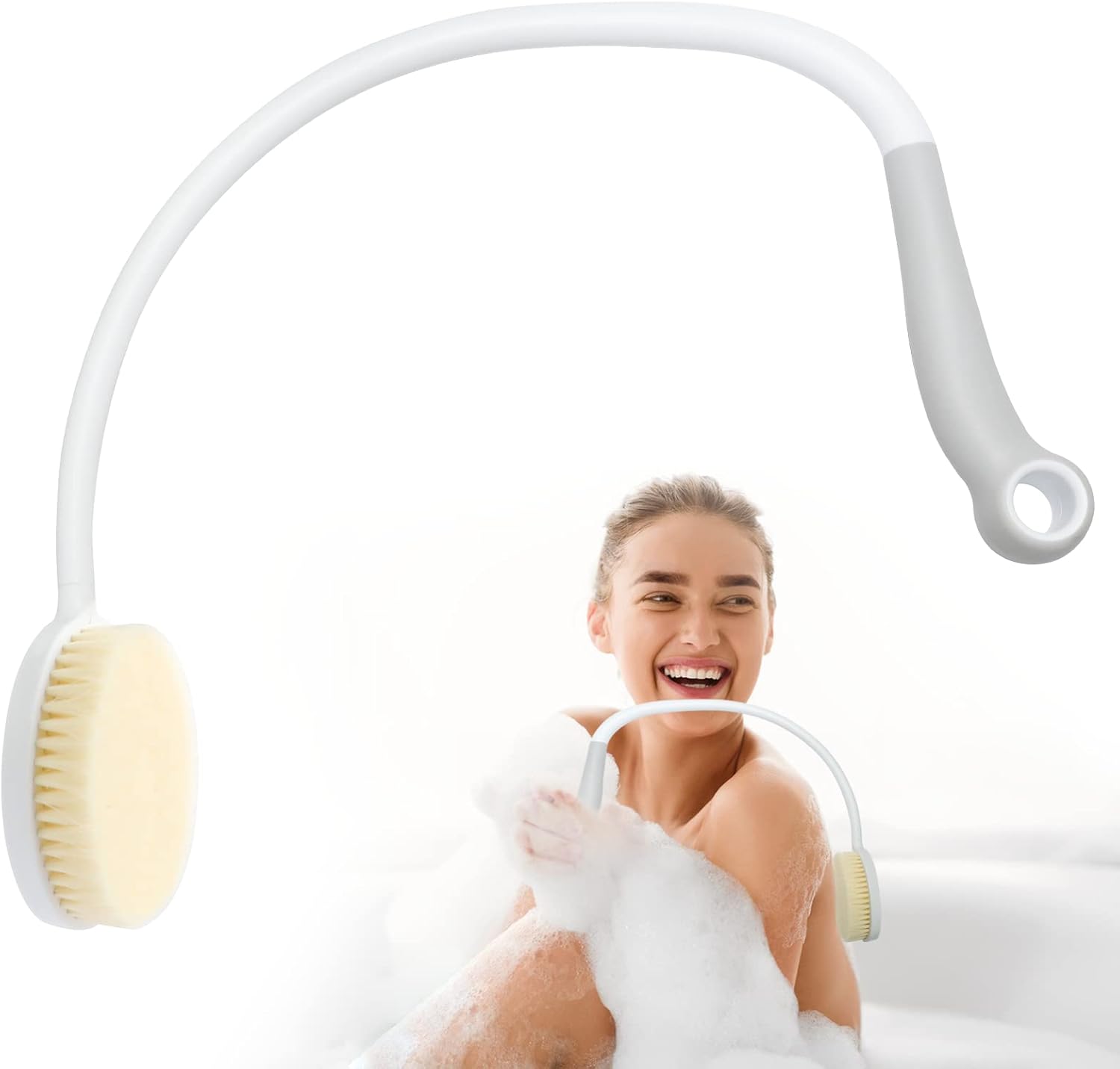 Brosse de Bain, Brosse de Douche Long Manche Incurvé, Brosse pour Le ...