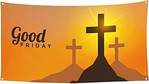 Amazon.com: Happy Good Friday Day Banner Yard Outdoor Party ...