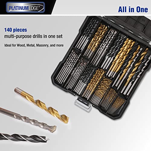 Snapklik.com : PLATINUMEDGE 140PC Multi-Purpose Drill Bits Set, 88PC ...