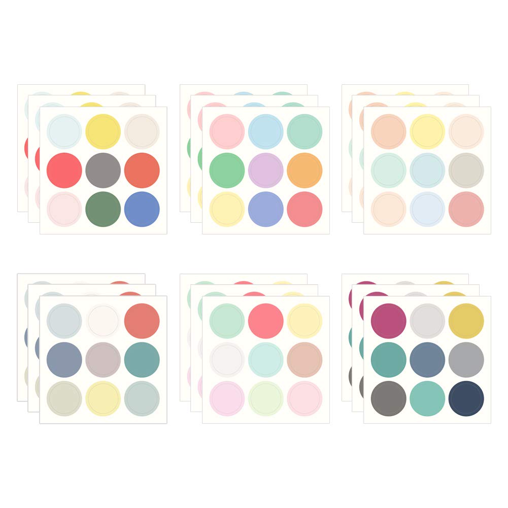 Monolike Circle Stickers - Shuffle Round Dot Sticker Medium Size Set, 6 ...